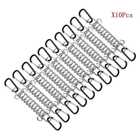 텐트 윈드 로프 스틸 스프링 버클 텐트 텐셔너 캠핑 데크 압정 카라비너 클립 천막 텐셔너 고정 후크 10 개세트 Aliexpress