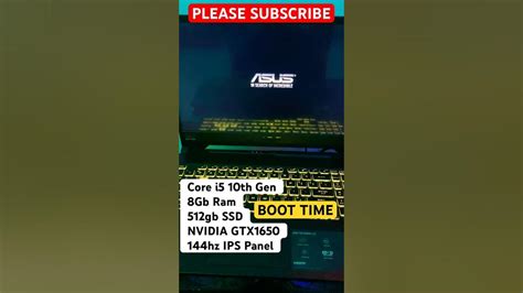 Asus Tuf Gaming F15 Gaming Laptop Boot Time Test Youtubeshorts Shorts Viralshorts Laptop