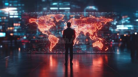 Exploring A Modern Digital World With Animated Global Data Visualization In 4k Clarity Stock