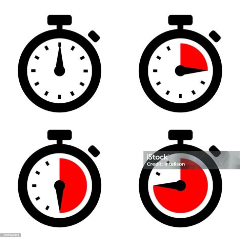 Timers Icon Set Countdown Timer Symbol Timer Stopwatch Collection Stock Vector Stock