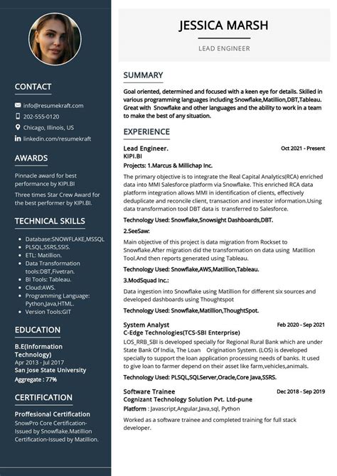 Lead Engineer Resume Sample In 2026 Resumekraft