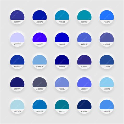 Premium Vector Shades Of Blue Swatch Color Palette Neomorphism Style