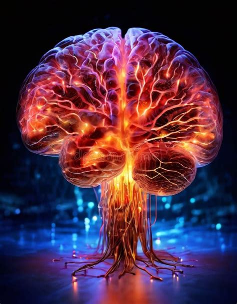 Glowing Neural Network Brain With Digital Circuits And Vibrant Colors