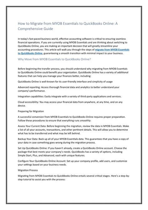Ppt How To Migrate From Myob Essentials To Quickbooks Online A