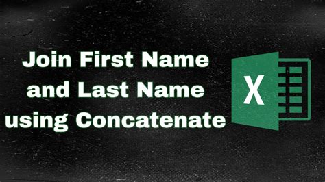 How To Join First Name And Last Name Using Concatenate In Excel Exceltheexcel Youtube