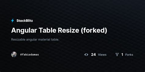 Angular Table Resize Forked StackBlitz