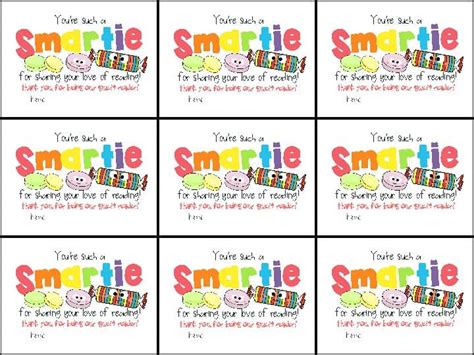 Smarties Guest Reader Appreciation T Tag Youre Such A Smartie For