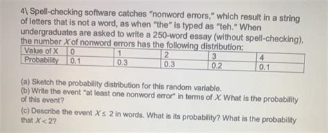 Solved 4 Spell Checking Software Catches Nonword Errors