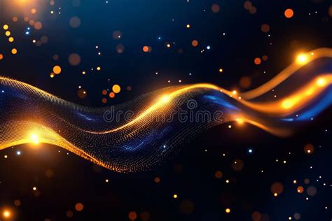 Abstract Blue Glowing Background With Sound Waves And Shimmering Lights Creates Mesmerizing