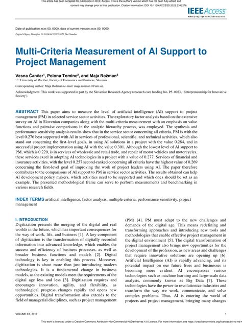 Pdf Multi Criteria Measurement Of Ai Support To Project Management