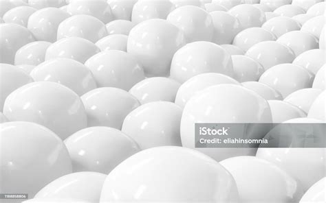 추상 적색 흰색 공 구조 배경 텍스처 3d 렌더링 일러스트 고무에 대한 스톡 사진 및 기타 이미지 고무 구 다발 Istock