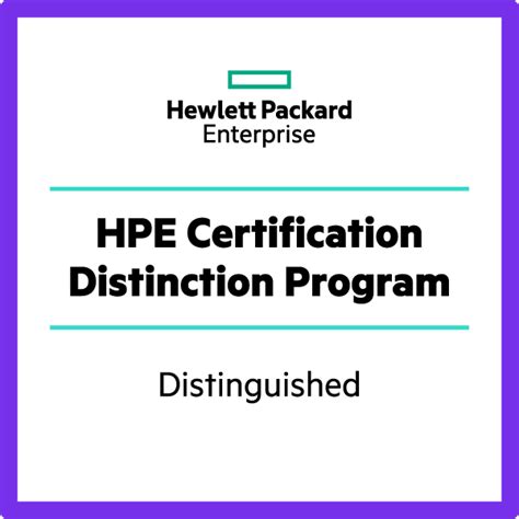 Hpe Certification Distinction Program Distinguished Credly