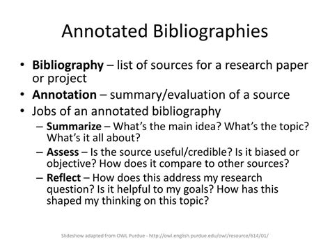 Annotated Bibliography Example Purdue Owl