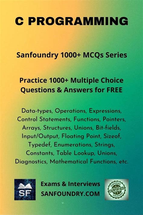 ⭐⭐ Learn C Programming Sanfoundry ⭐⭐ Practice Our 1000 Multiple