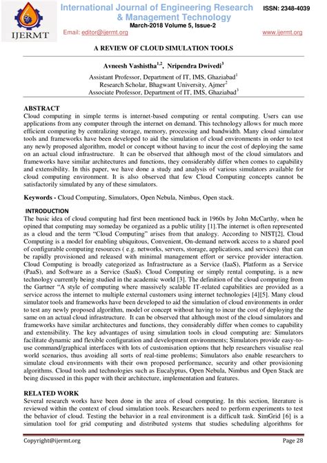 Pdf A Review Of Cloud Simulation Tools