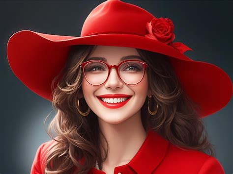 Premium Ai Image Beautiful Girl Wearing Glasses And Hat Generated By Ai