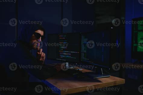 Wanted Hackers Coding Virus Ransomware Using Laptops And Computers Cyber Attack System