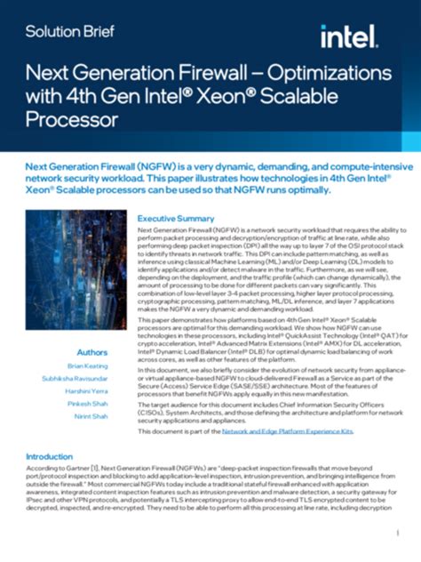 next generation firewall optimizations with intel® xeon® scalable
