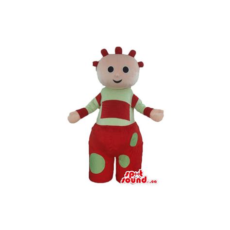 Tombliboos In Red And Green Dress Cartoon Character Mascot Spotsound Mascots In Canada Us