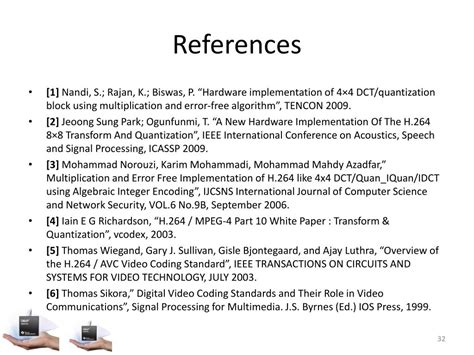 ppt hardware implementation of transform and quantization blocks in h 264 avc video coding