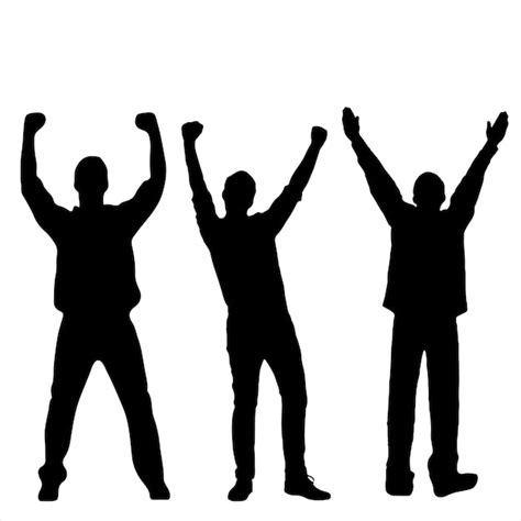 행복한 사람 실루엣 프리미엄 벡터