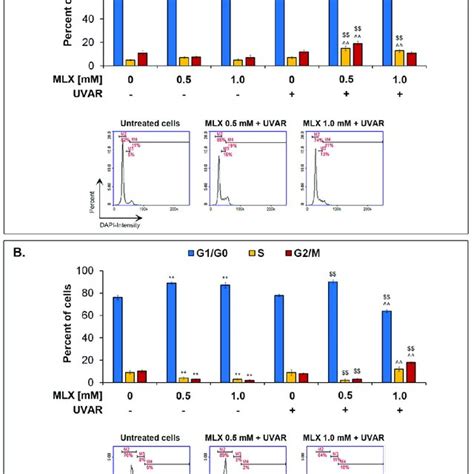 Bar Graphics Represent The Number Of Cells In A Particular Cell Cycle Download Scientific