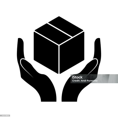 조심스럽게 손잡이의 고립 된 벡터 일러스트 아이콘 열린 손으로 잡은 검은 판지 패키지 상자 나무 상자에 대한 스톡 벡터 아트 및 기타 이미지 Istock