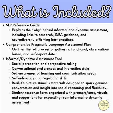 Pragmatic Language Assessment By The Caseload Companion Tpt