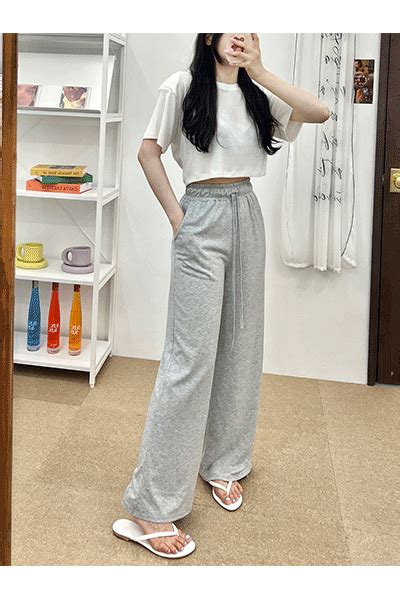 라일리파스텔 여름교복템 찰랑탄탄 와이드 밴딩팬츠 3color 여름기본밴딩팬츠와이드팬츠데일리팬츠집앞마실룩