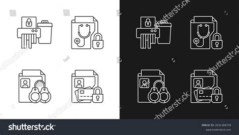 Information Sensitivity Linear Icons Set Dark Stock Vector Royalty Free 2031184739 Shutterstock