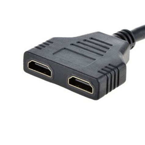 Cablu Hdmi Tata La 2 Hdmi Mama 20 Cm Culoare Neagra Pentru