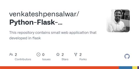 Github Venkateshpensalwarpython Flask Applications This Repository Contains Small Web