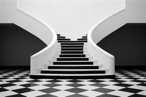 Minimal Space Architecture Staircase Building Premium Ai Generated Image