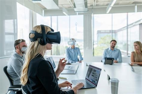 Premium Photo Virtual Reality In The Workplace Simulating Project