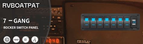 RVBOATPAT V Rocker Switch Panel Marine Boat Toggle Switch Panel Waterproof Gang Bar Switch