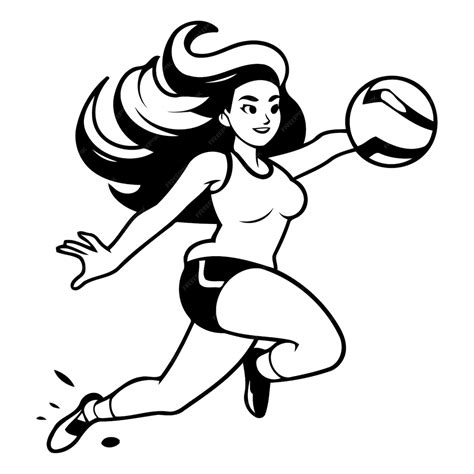 Premium Vector Volleyball Girl Player With Ball Vector Illustration