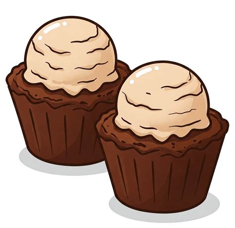 アイスクリームブラウニーカップのイラスト