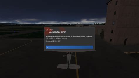 Mission Unexpected Error Occurred Error Code 309 400 00201 User