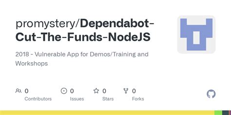 Github Promysterydependabot Cut The Funds Nodejs 2018 Vulnerable App For Demostraining