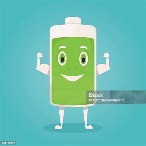 전체 배터리 캐릭터 디자인의 현대적인 벡터 일러스트레이션 포로 가득 찬에 대한 스톡 벡터 아트 및 기타 이미지 가득 찬