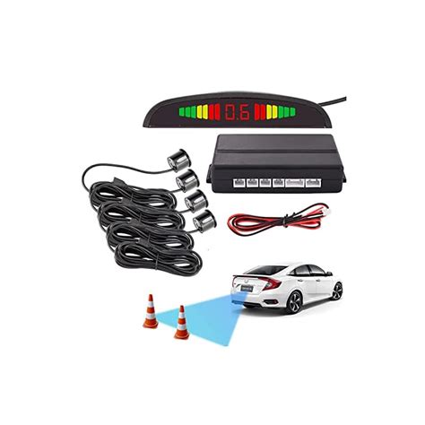 Allextreme Exprcs1 Reverse Parking Sensor Ultrasonic Waves Obstacle Detection 4 Sensors Auto