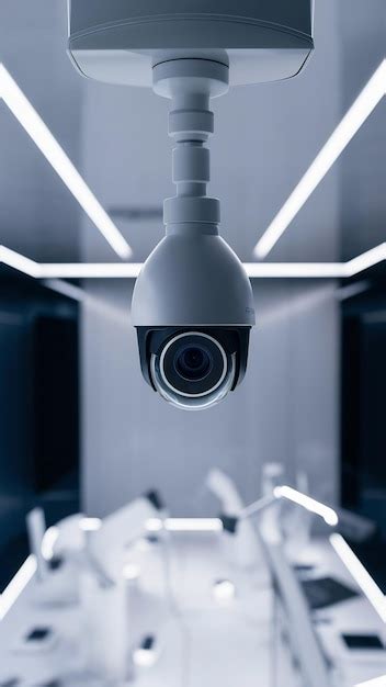Cctv Security Camera On The Ceiling Premium Ai Generated Image