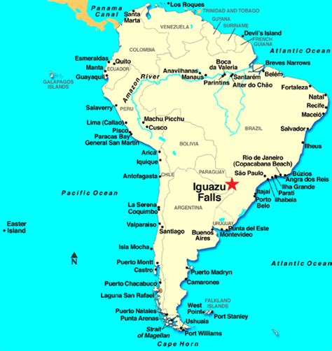 Iguazu Falls Argentina Map Ushuaia Valparaíso Voyage