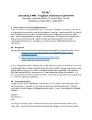 Lab MPI Intro Pdf EE Laboratory MPI Throughput And Latency Experiments Instructor