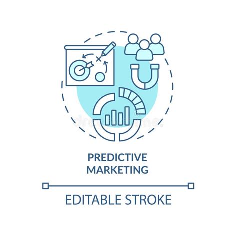 Predictive Marketing Turquoise Concept Icon Stock Vector Illustration