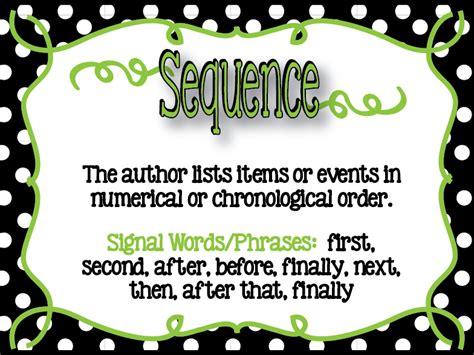 Informational Text Structure Posters In Black And White Polka Dot With