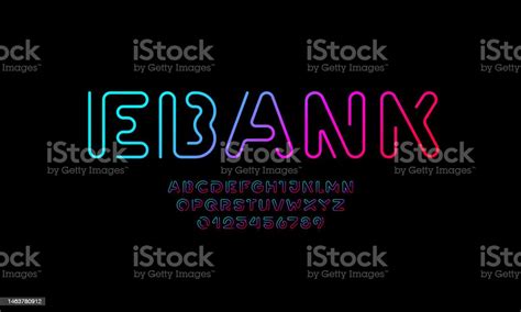 밝은 색 테크노 네온 글꼴 문자와 숫자 벡터 일러스트 레이 션의 알파벳 10eps 컴퓨터 글자에 대한 스톡 벡터 아트 및 기타 이미지 컴퓨터 글자 인공지능 형광색의