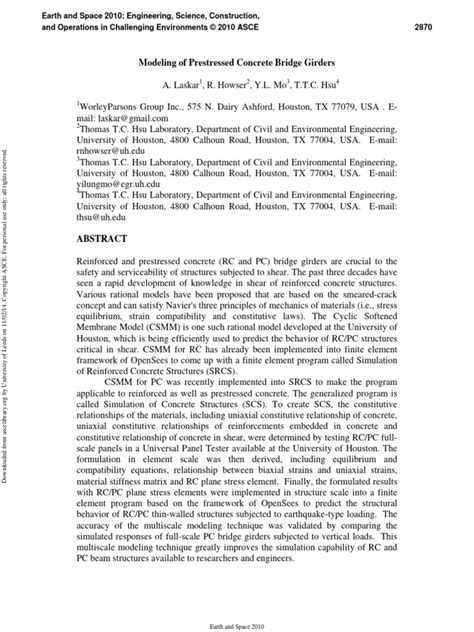 Modeling Of Prestressed Concrete Bridge Girders Pdf Beam Structure Finite Element Method