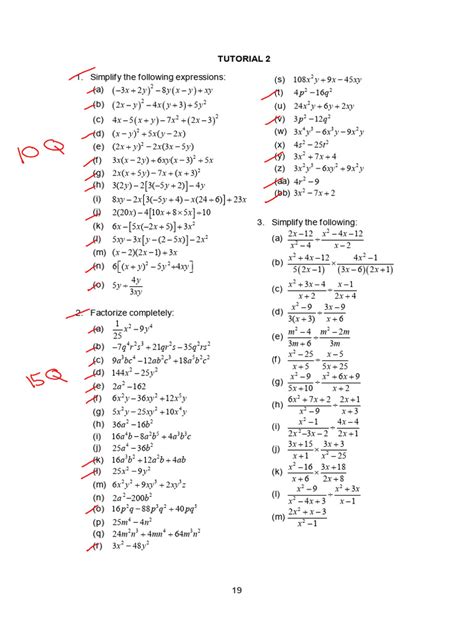 Exercises Expand Factorization Pdf