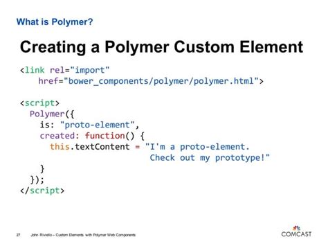 Custom Elements With Polymer Web Components Econfpsu16 Ppt